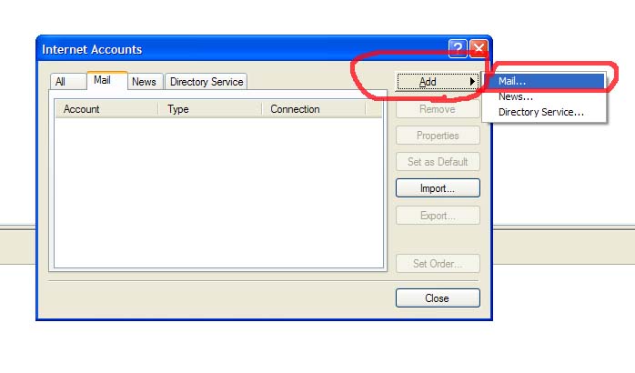 Outlook Express Setup Info