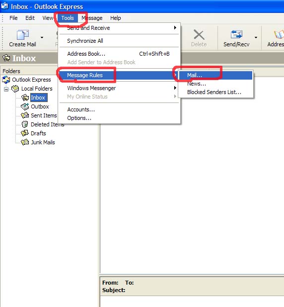 Outlook Express Setup Info